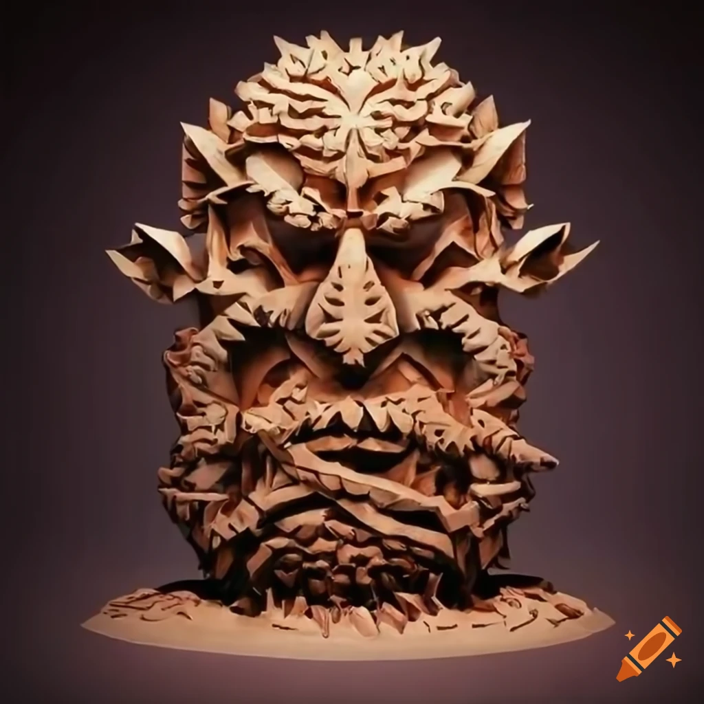 Intricate carving of a zelda game boss on Craiyon