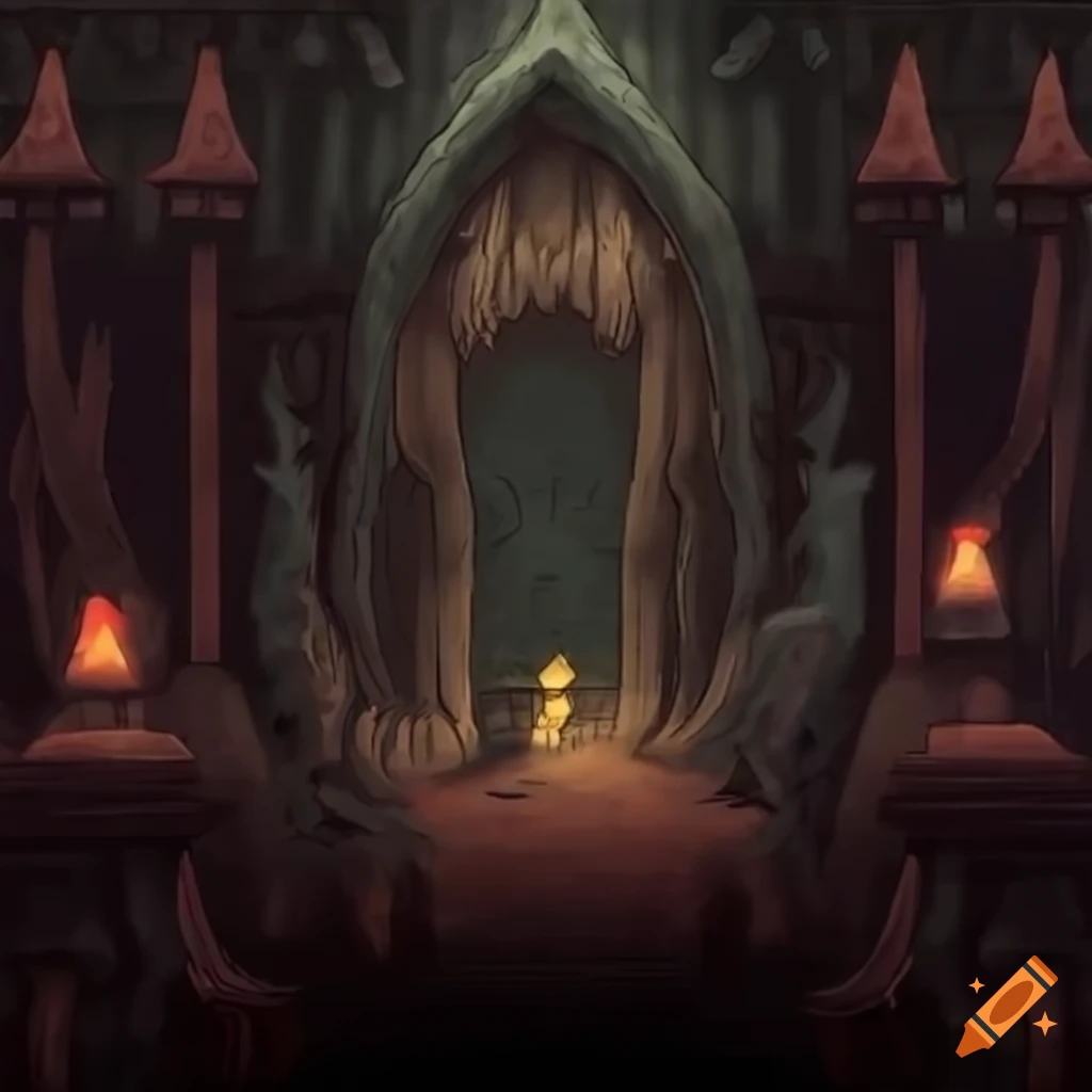 Dark fantasy house in videogame style