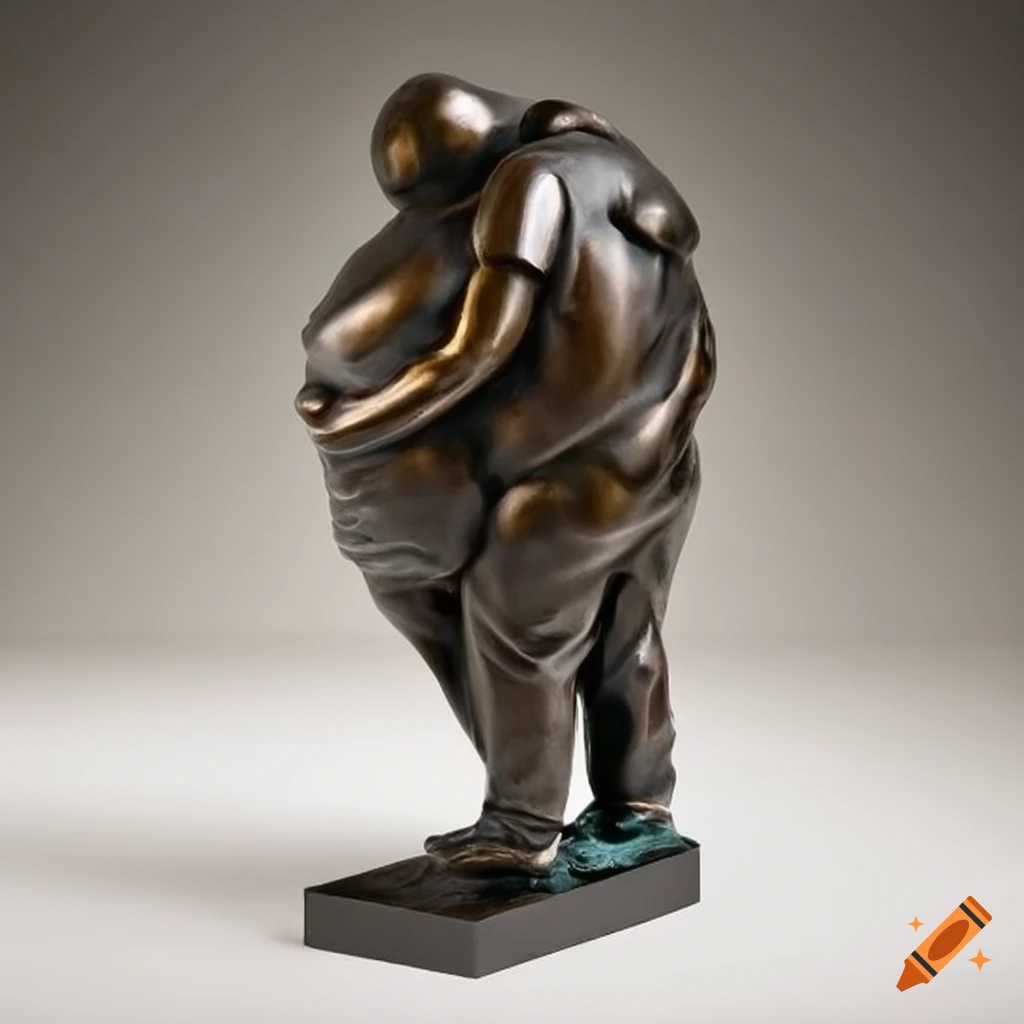 Bronze sculpture of two men embracing on Craiyon