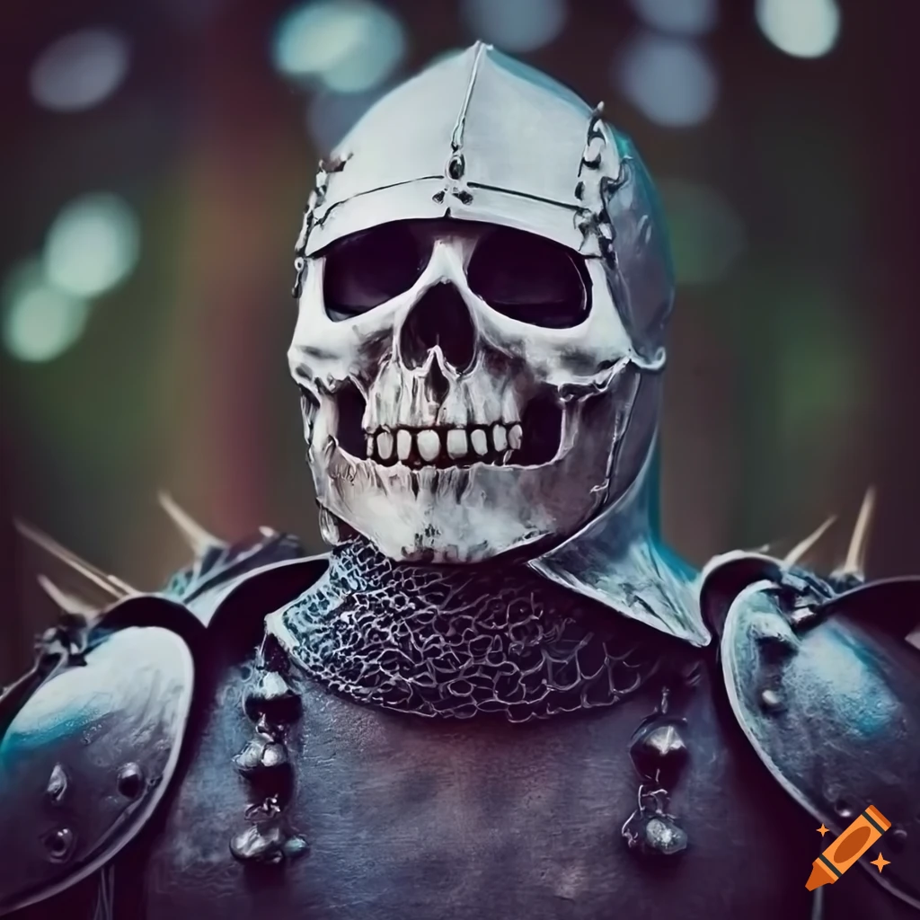 Dark knight with skull mask and spiked armor on Craiyon