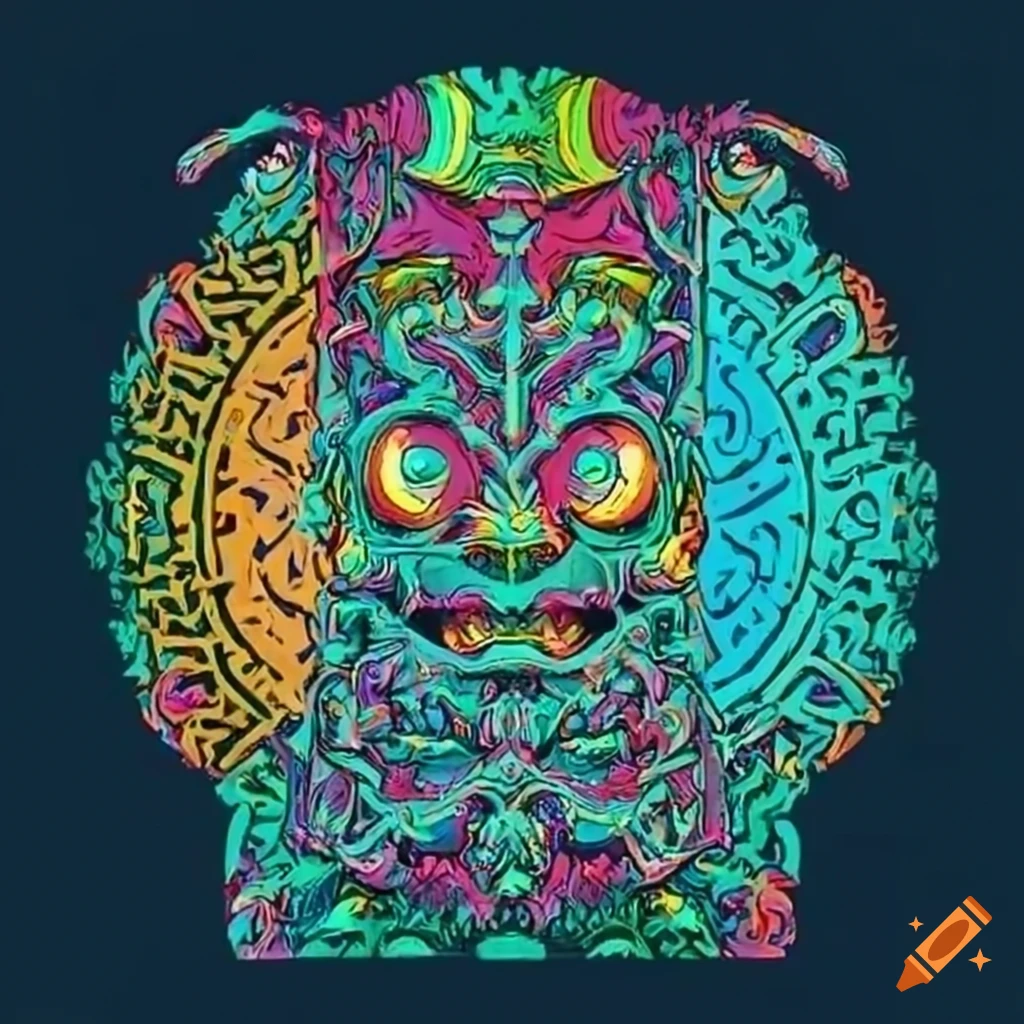 Detailed carving of a Zelda game boss in a labyrinth on Craiyon