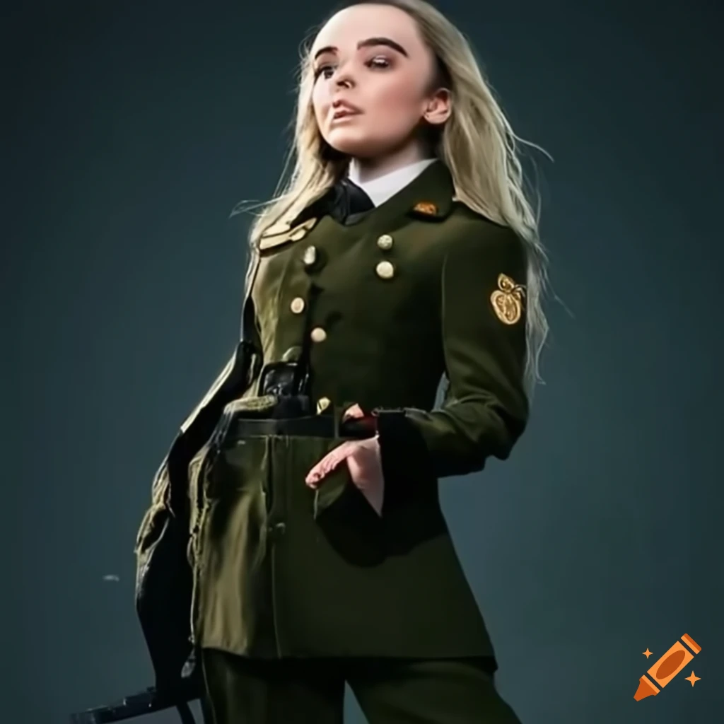 Sabrina carpenter in military uniform