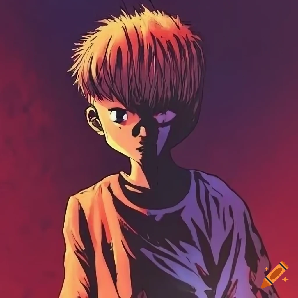 Colorful and grainy manga illustration on Craiyon