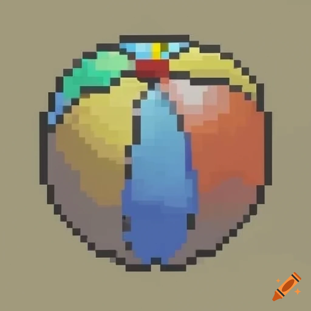 Pixel art of a beach ball on Craiyon