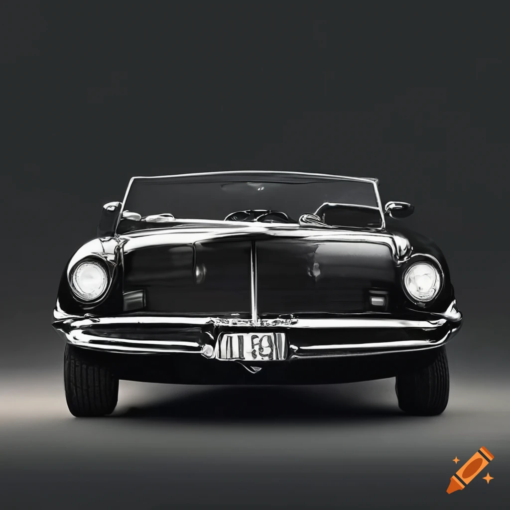 Sleek black convertible car with a vintage touch on Craiyon