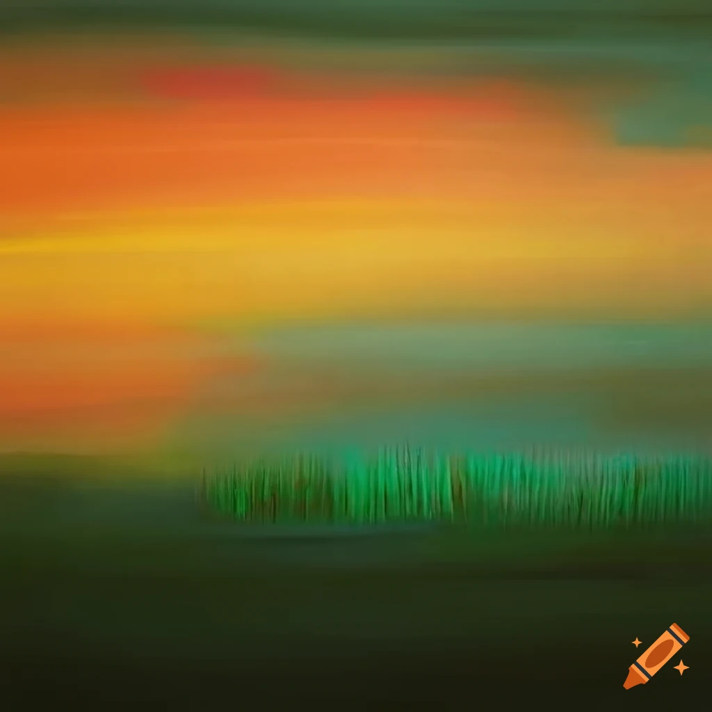 Abstract painting of light on a field of crops
