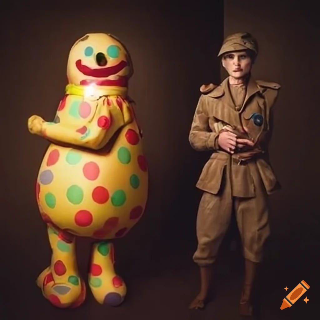Satirical depiction of mr blobby during world war 2