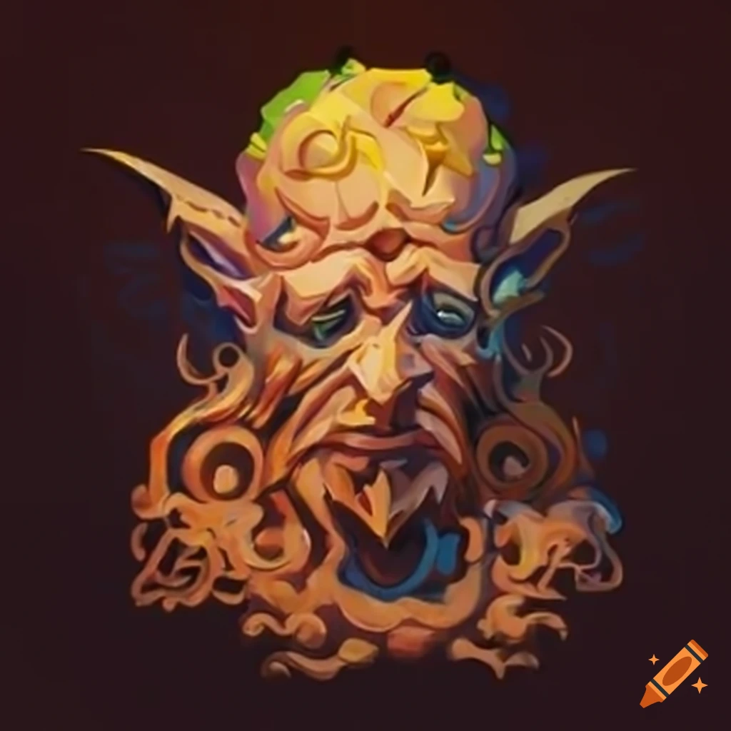 Carving of a Zelda game boss in a labyrinth on Craiyon