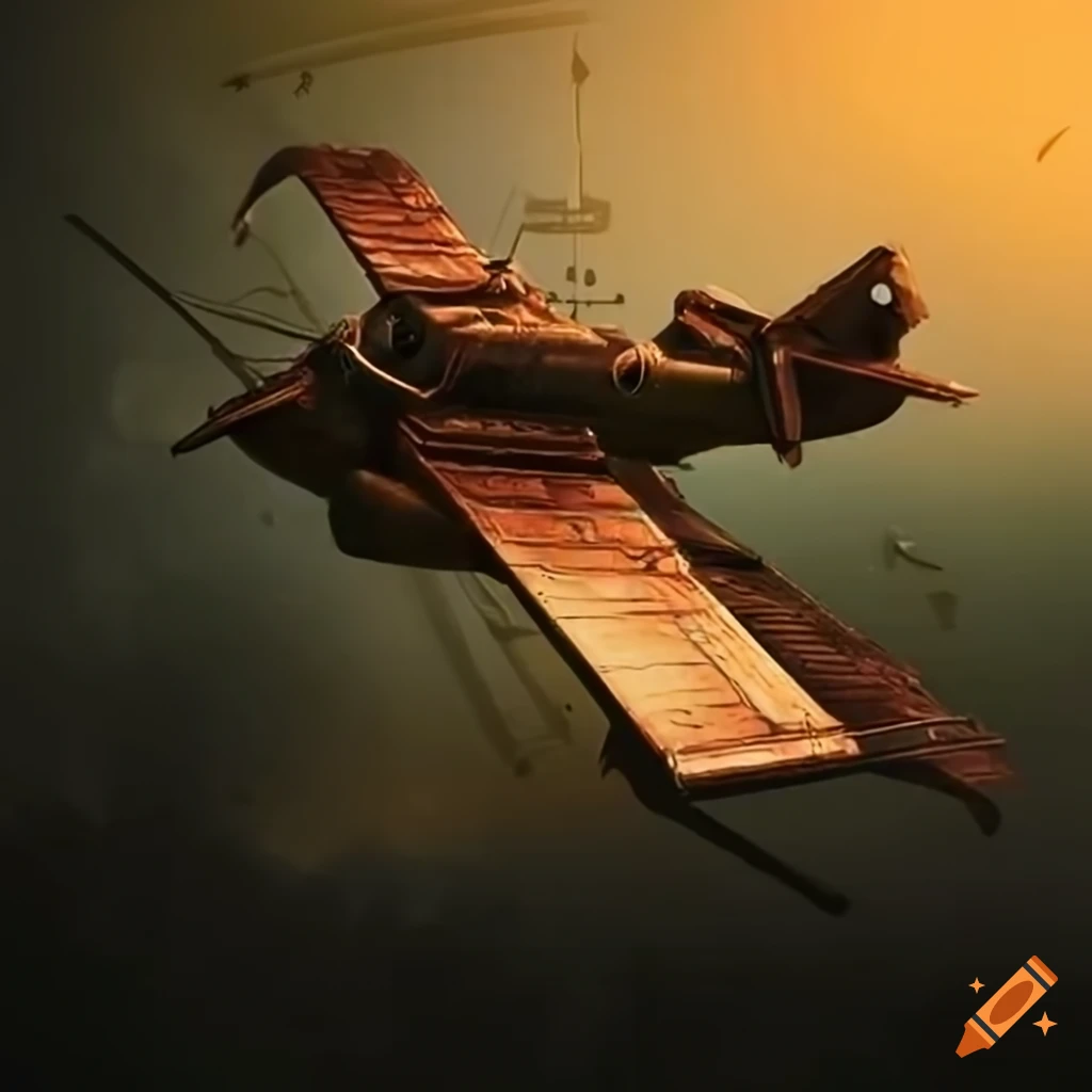 Solar punk sailing vessel with rocket engines flying by stars and ...