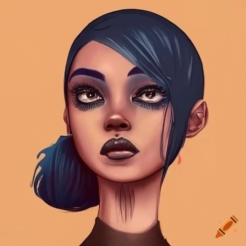 Portrait of a unique woman with striking features on Craiyon