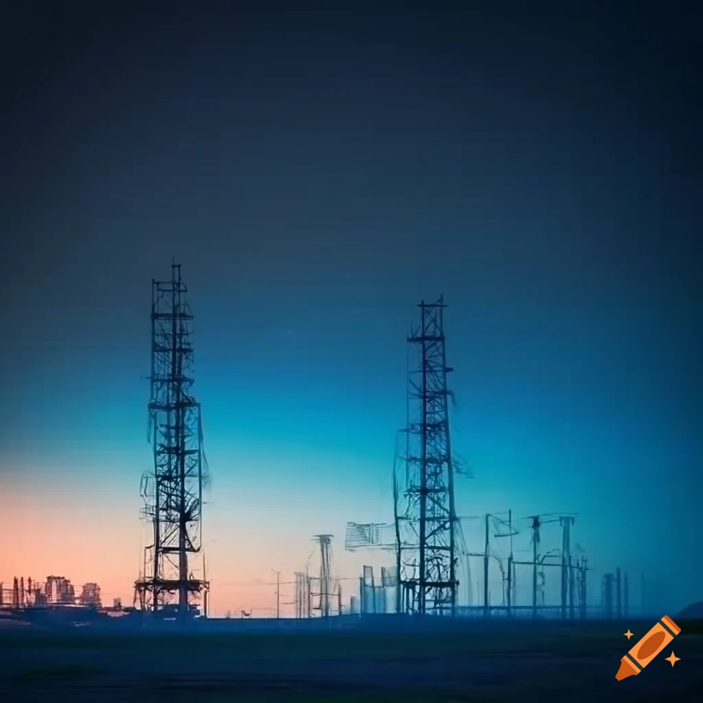 Landscape with energy infrastructure on Craiyon