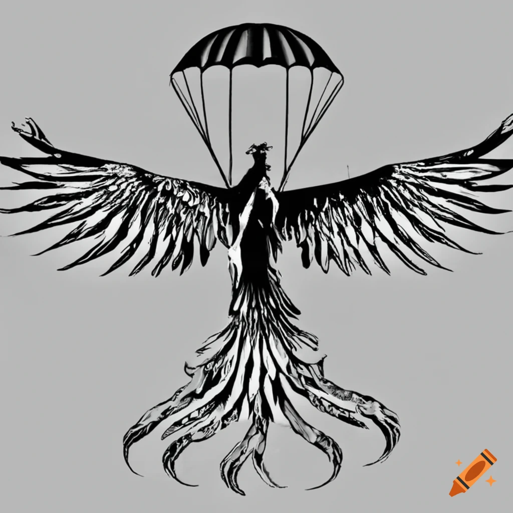 Image of an army phoenix with parachute