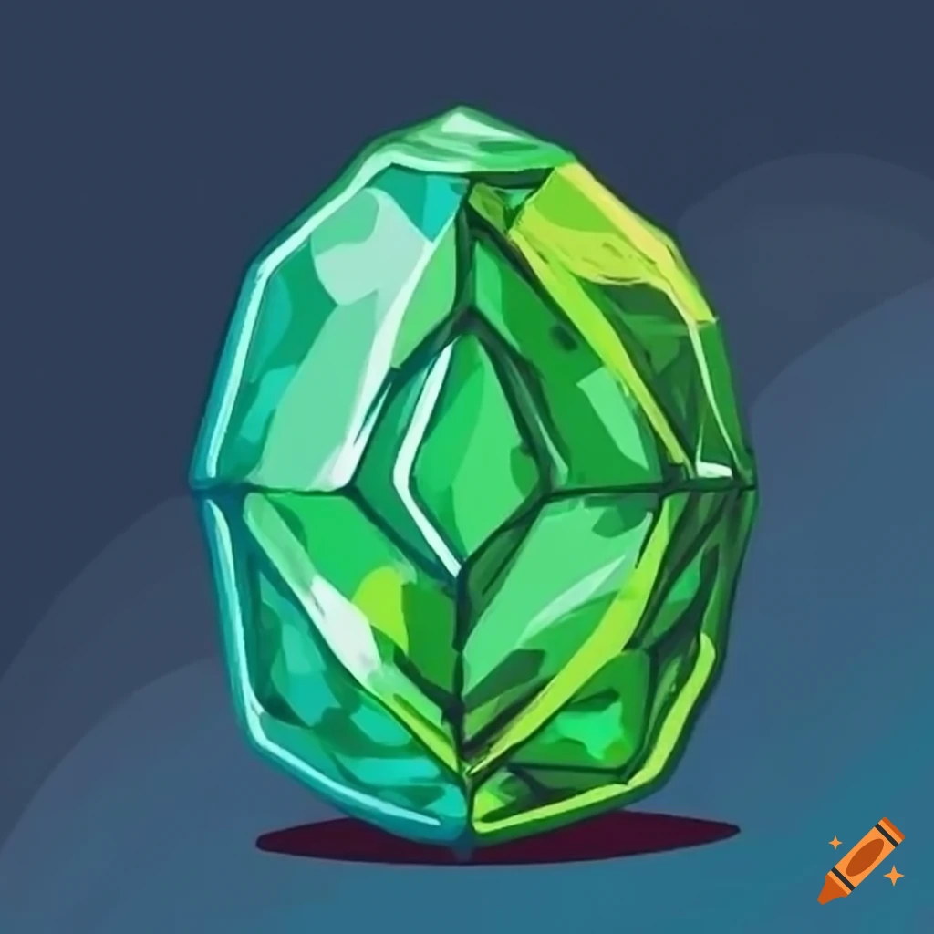 Topaz gemstone in cartoon style on Craiyon