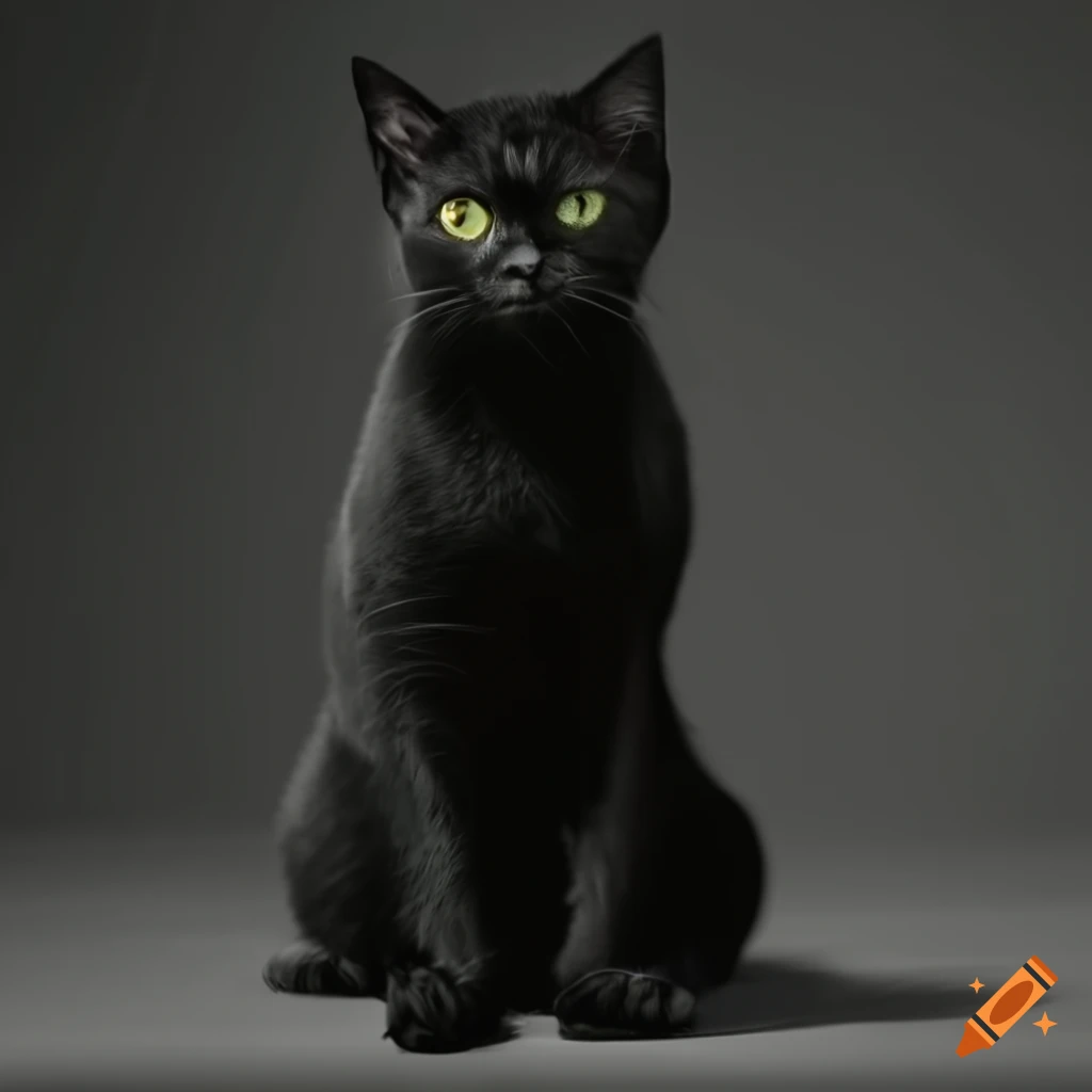 Black cat on Craiyon
