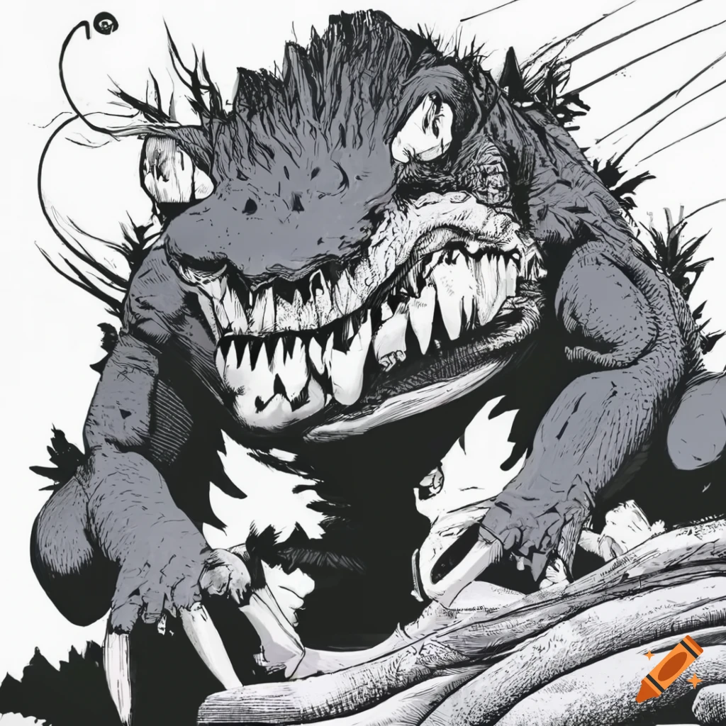 Illustration of a strange creature on a white background on Craiyon