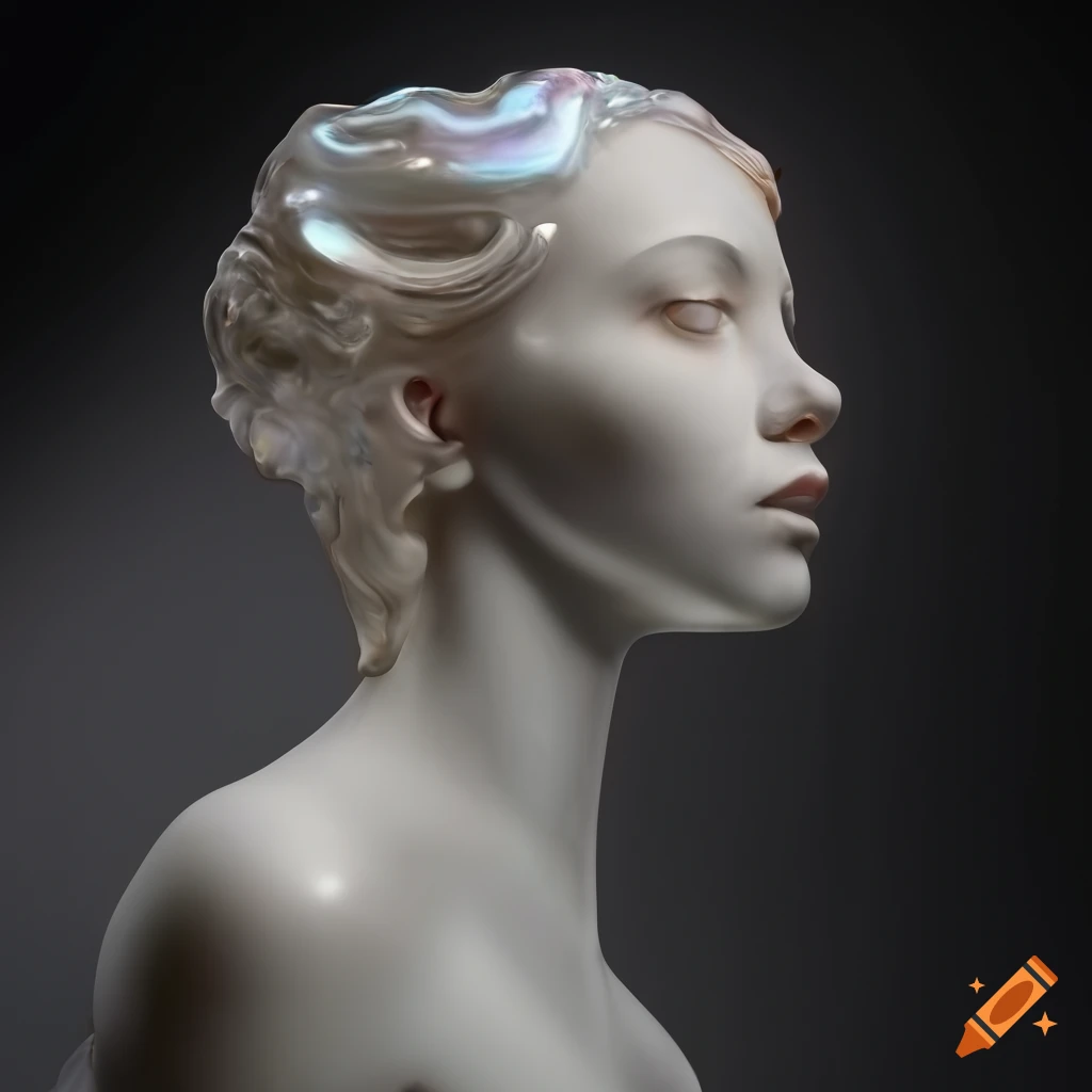 Intricately sculpted marble figures in vibrant colors on Craiyon