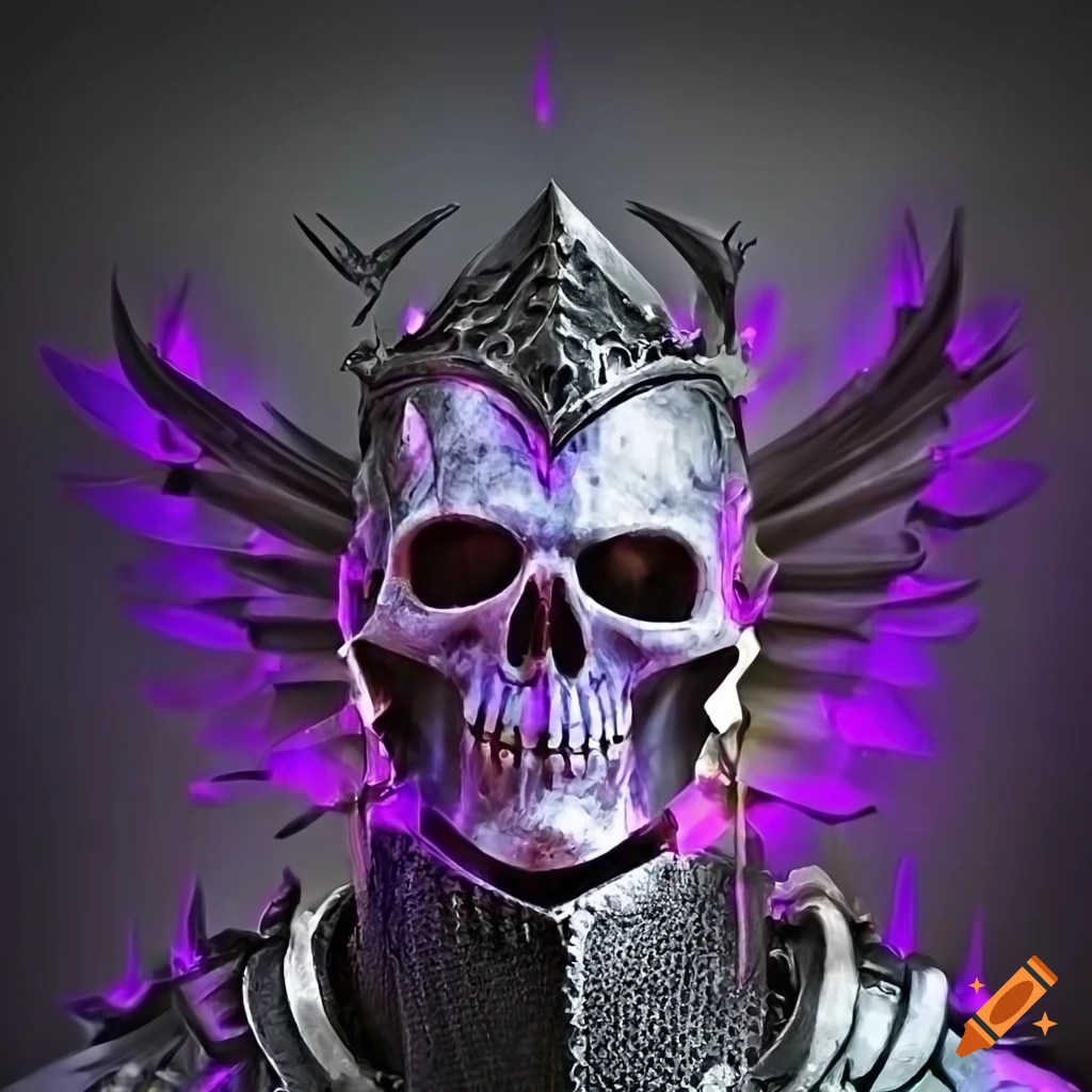 Illustration of a menacing knight in black armor on Craiyon