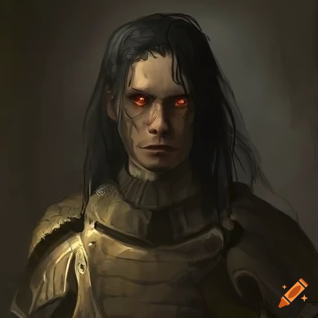 Dark fantasy character in the forest on Craiyon