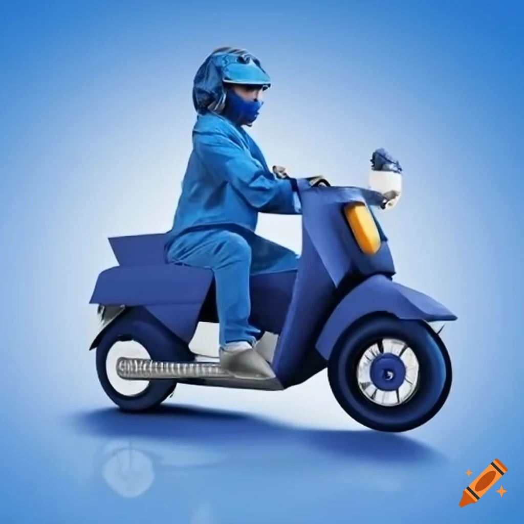 Blue delivery man on Craiyon