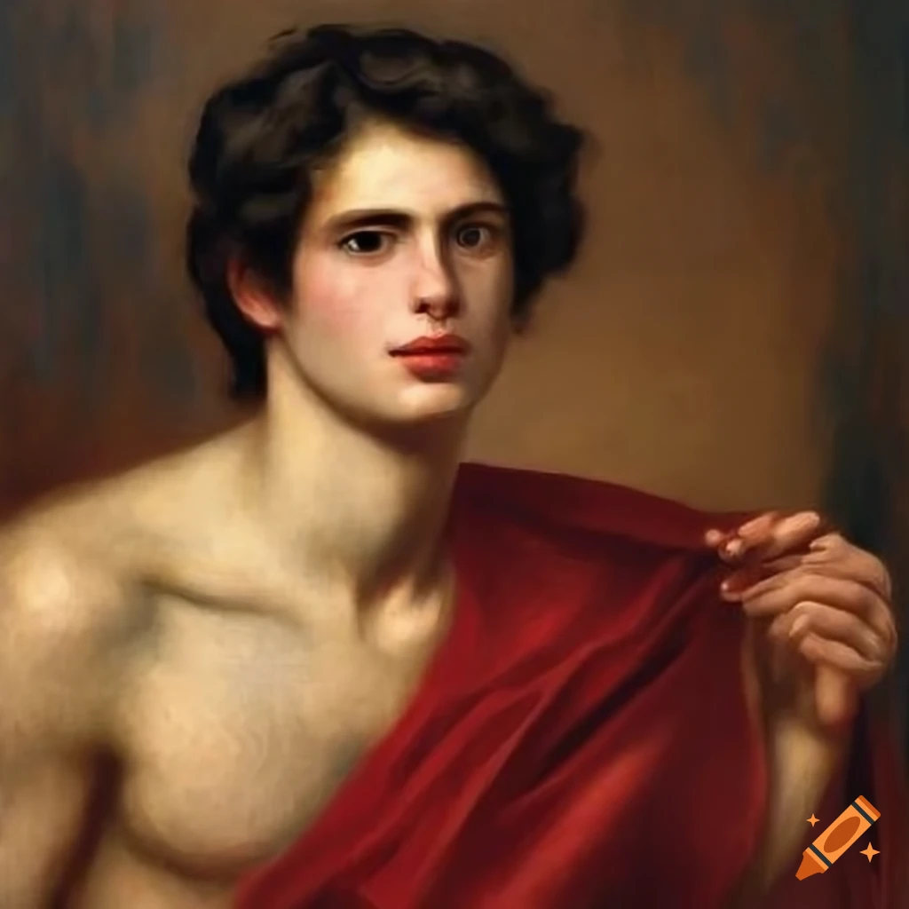 Detailed painting of a confident Greek god on Craiyon