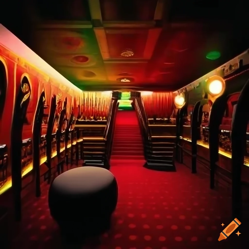 Interior design of an underground casino on Craiyon
