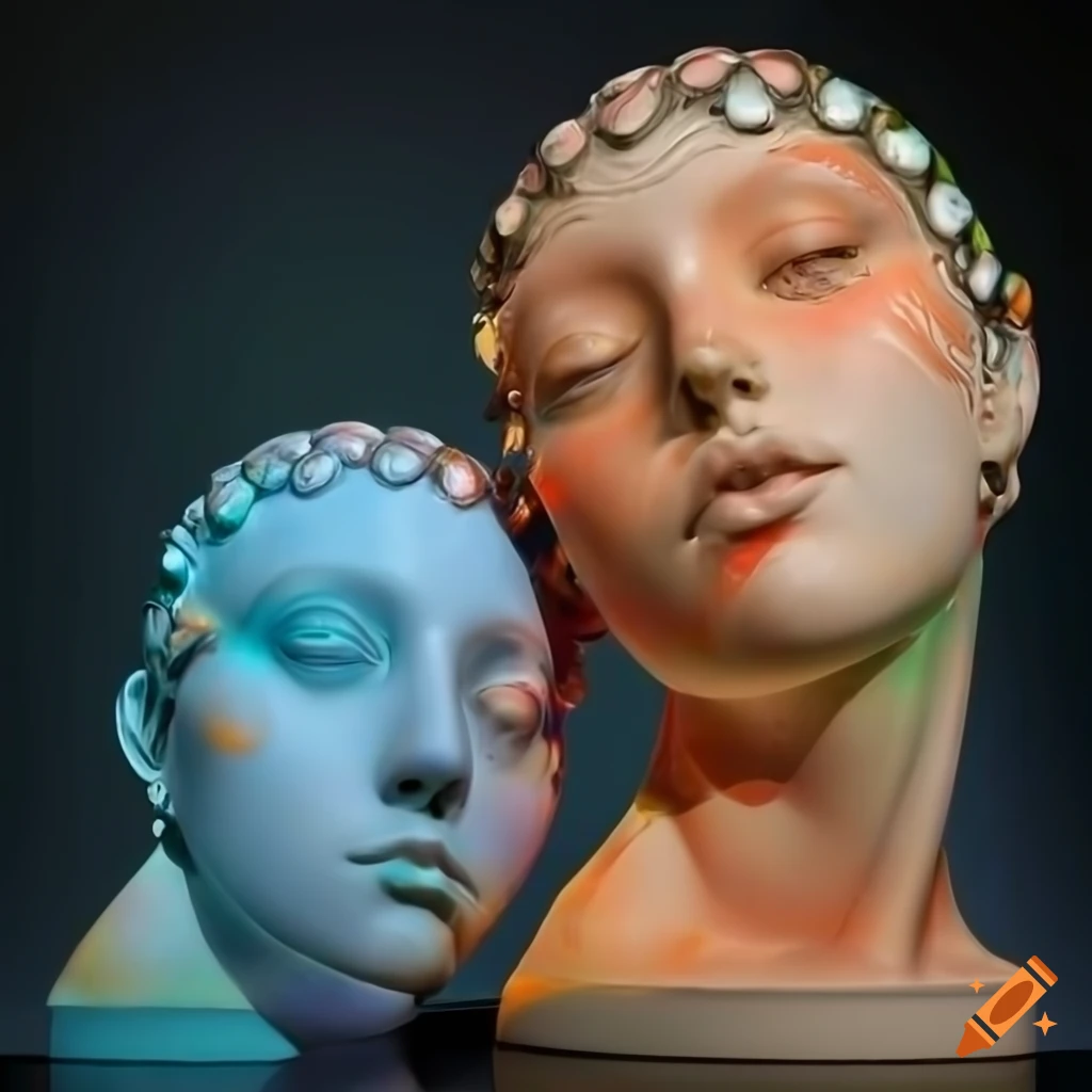 Chrome statue african girl on Craiyon