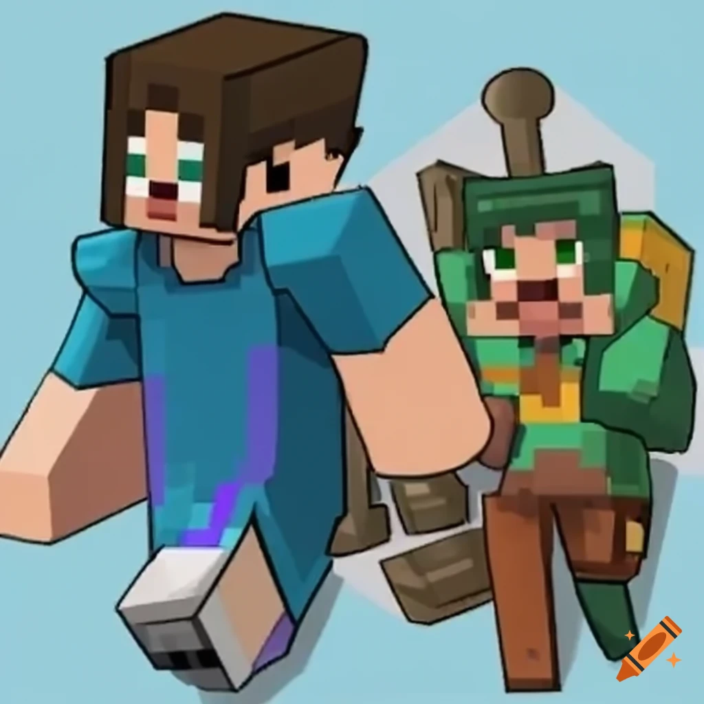 Minecraft servers poses on Craiyon