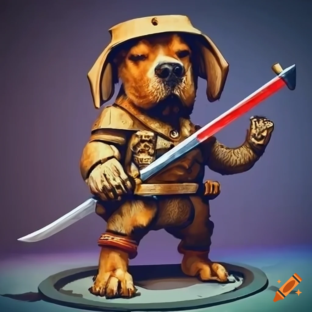 Dog warrior with sword