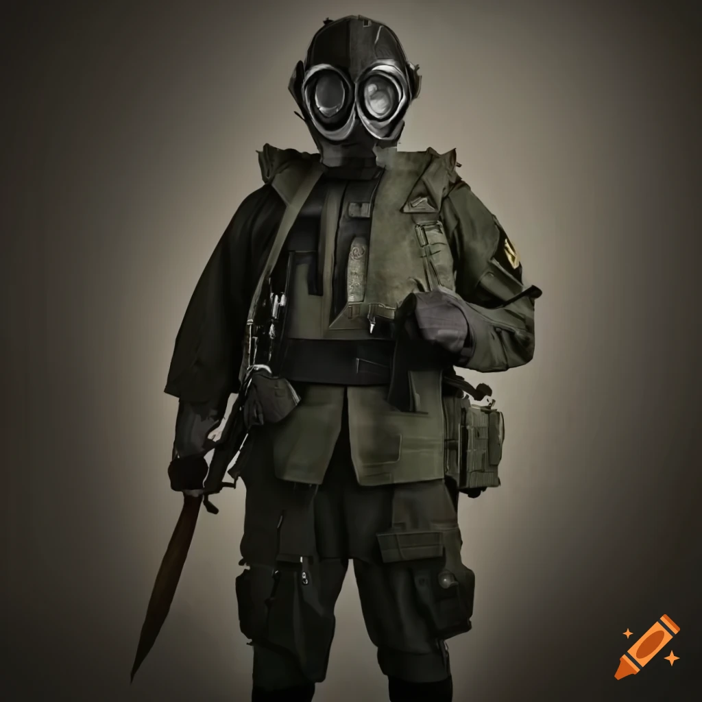 Artistic representation of a high-tech shadow soldier on Craiyon