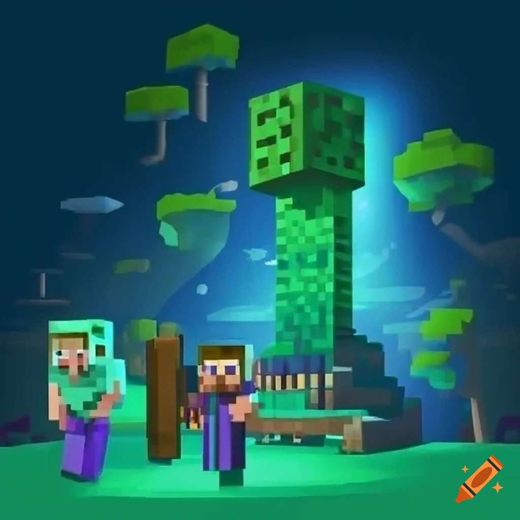 Minecraft ecosystem illustration on Craiyon