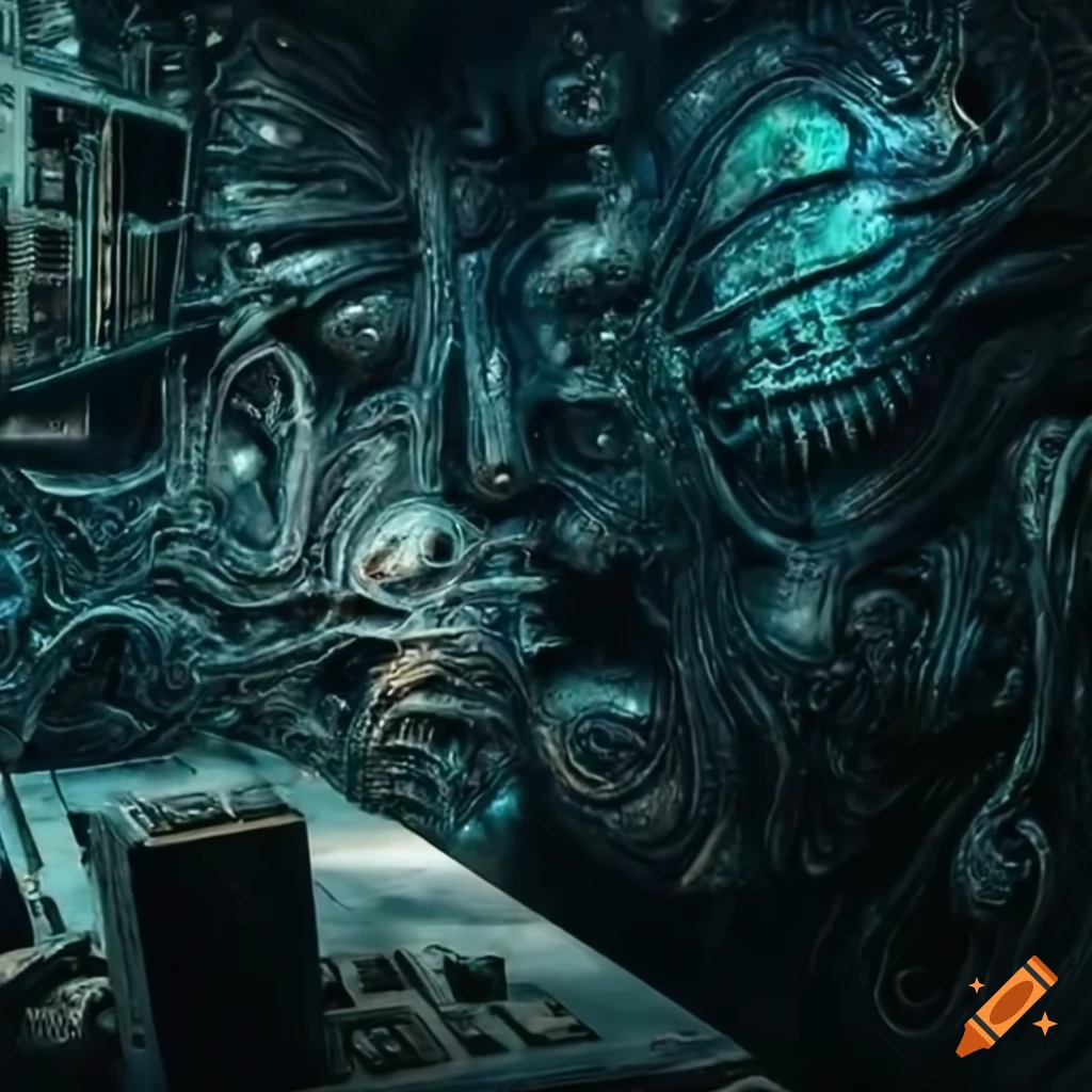 Epic 8k resolution interior of a spaceship with surreal aliens and ...