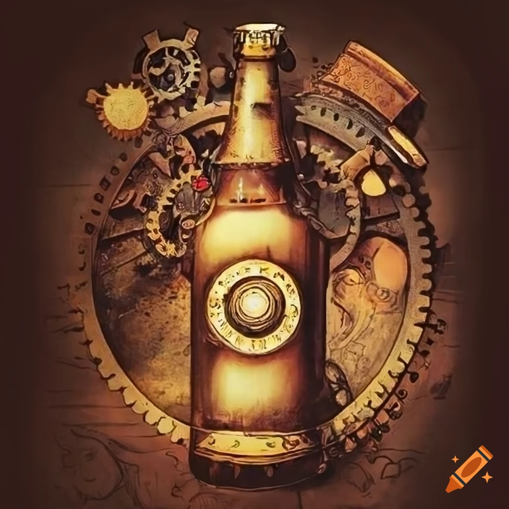 Steampunk-inspired vintage beer poster on Craiyon