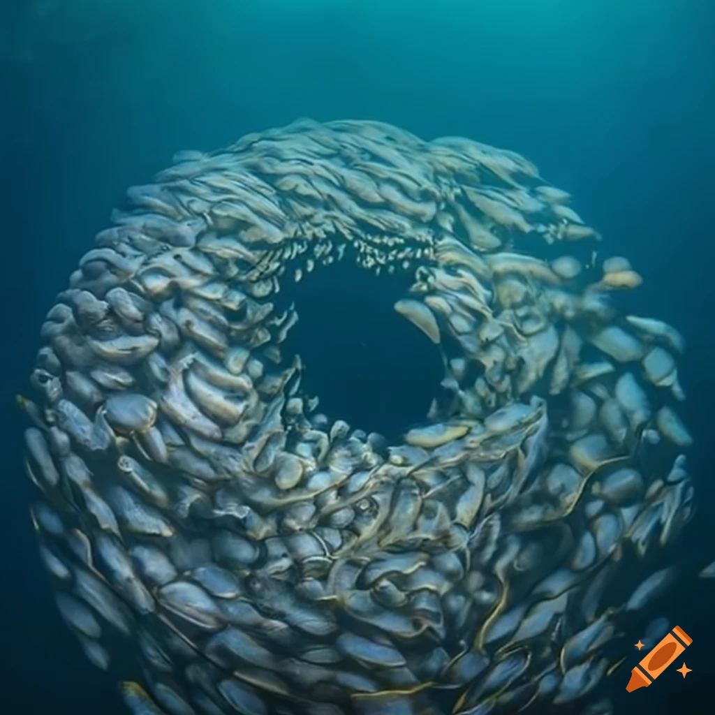 Fish in the sea forming a circle