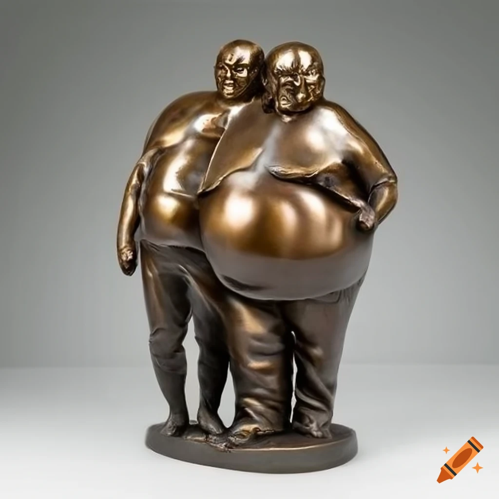 Bronze sculpture of two men embracing