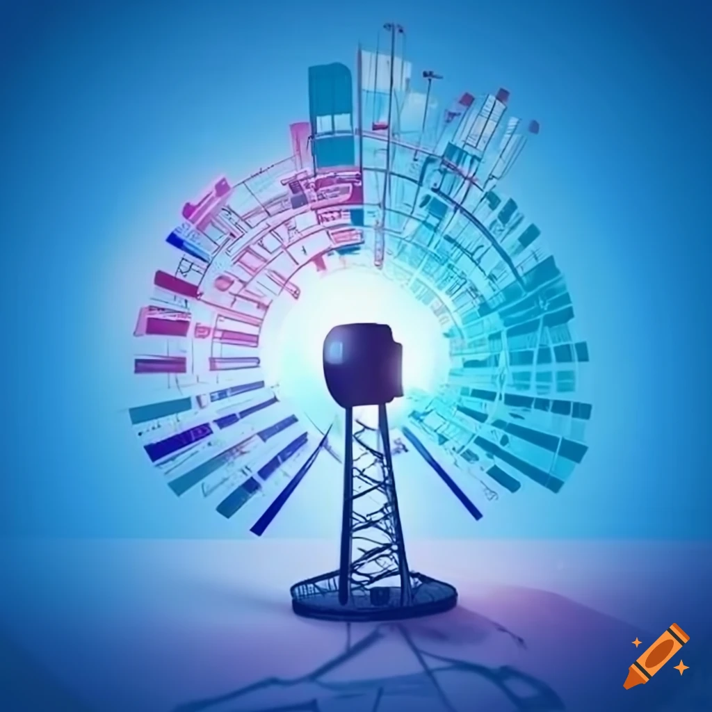 Illustration representing telecommunications concept on Craiyon