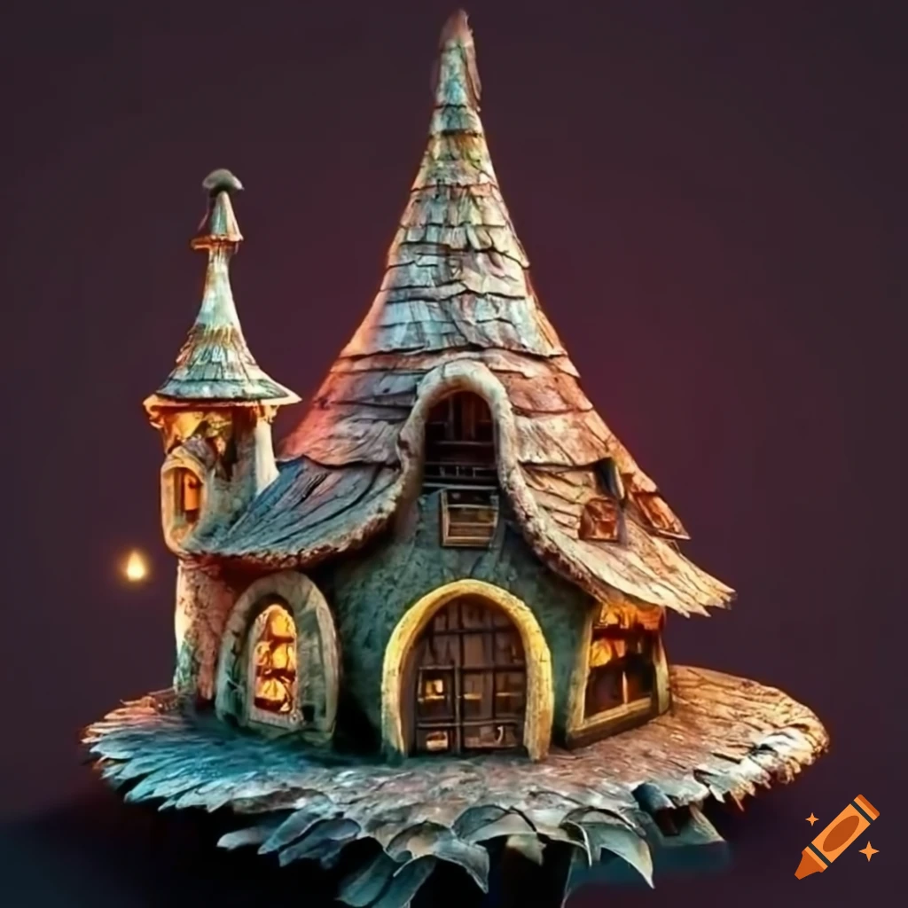 3d rendering of a whimsical fairy house