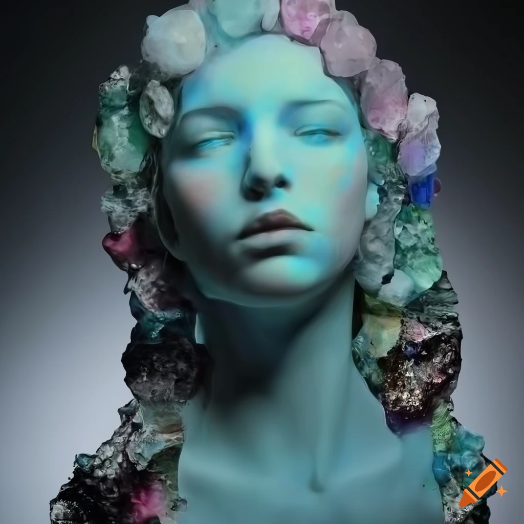 Photo-realistic marble sculptures with vibrant colors and intricate ...