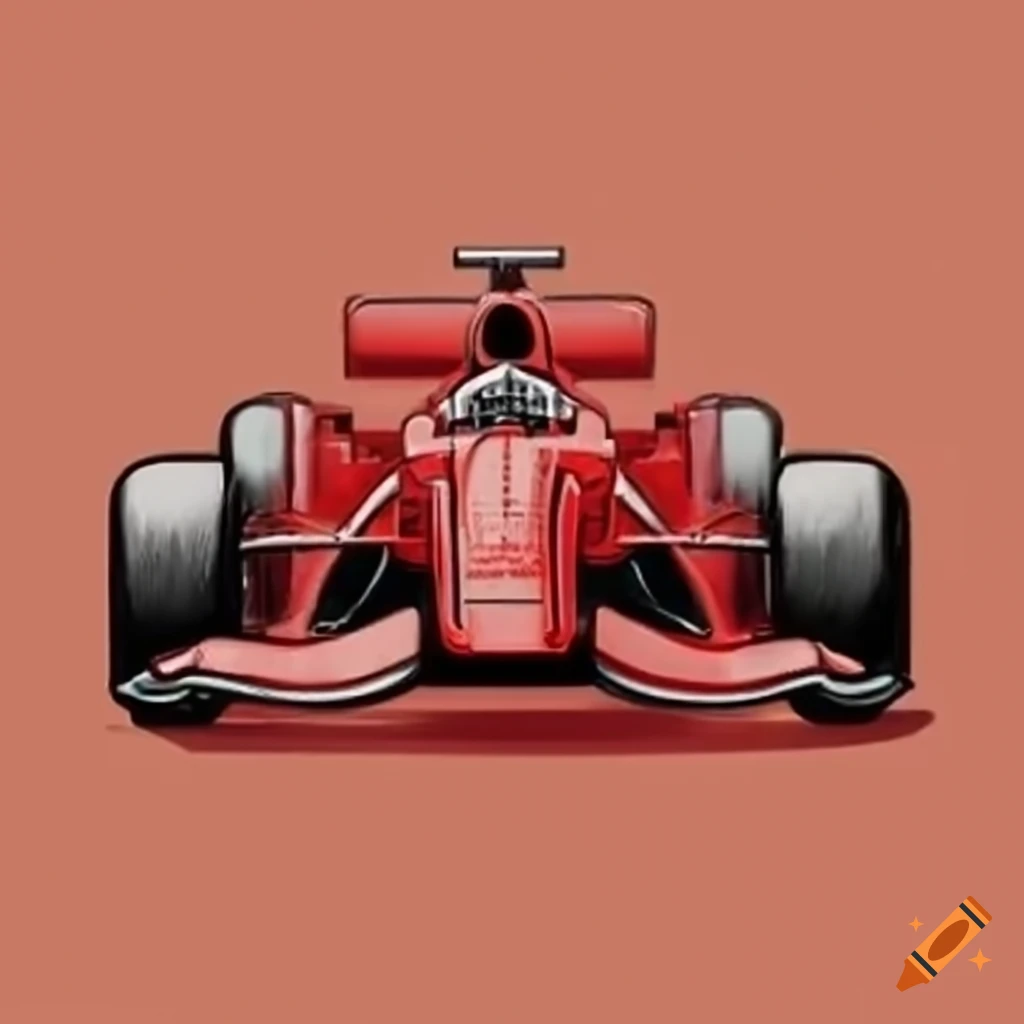 Red f1 car drawing on Craiyon
