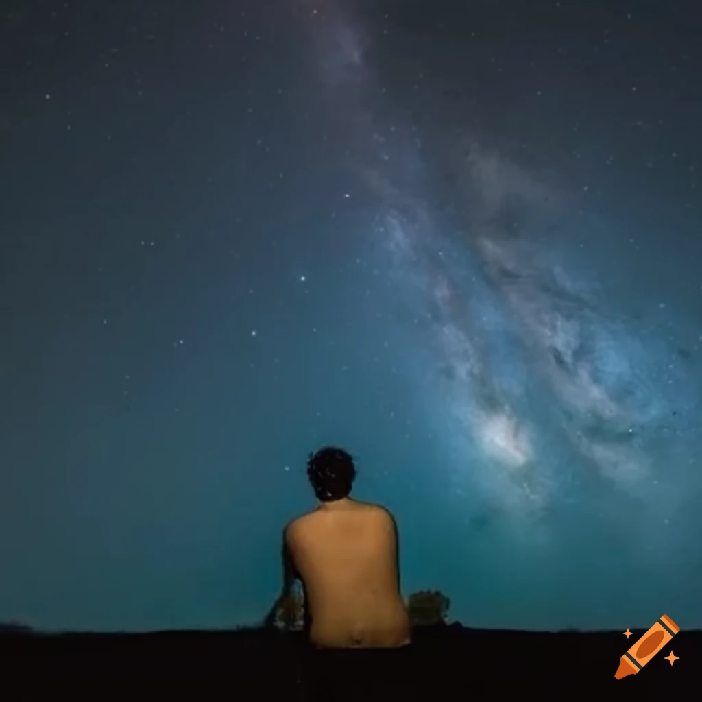 Artistic depiction of a man in the universe on Craiyon