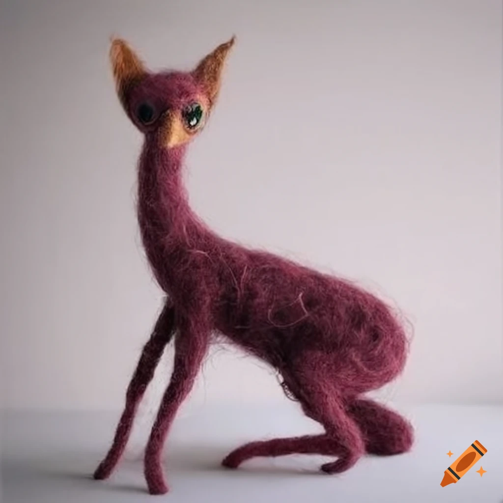 Cute creatures in masks and costumes made of felted wool on Craiyon