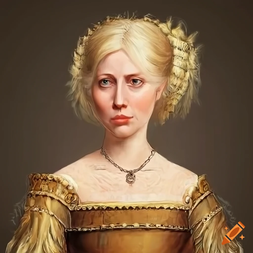 Imperial Woman Drawing Blonde Hair