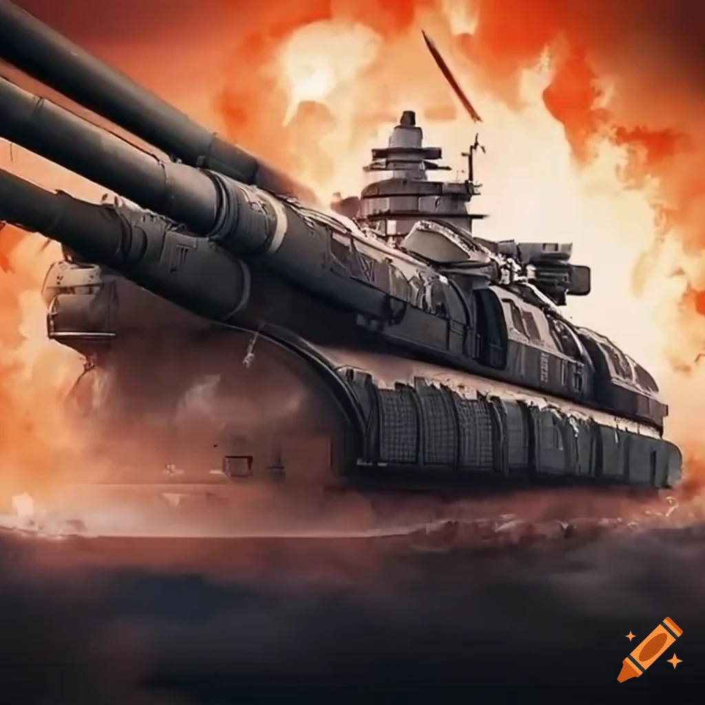 Image of an armored train in battle on Craiyon