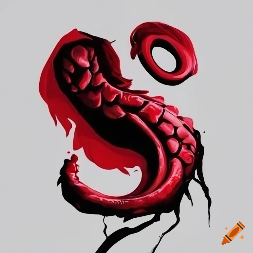 Simple black and red jester style sigil on Craiyon