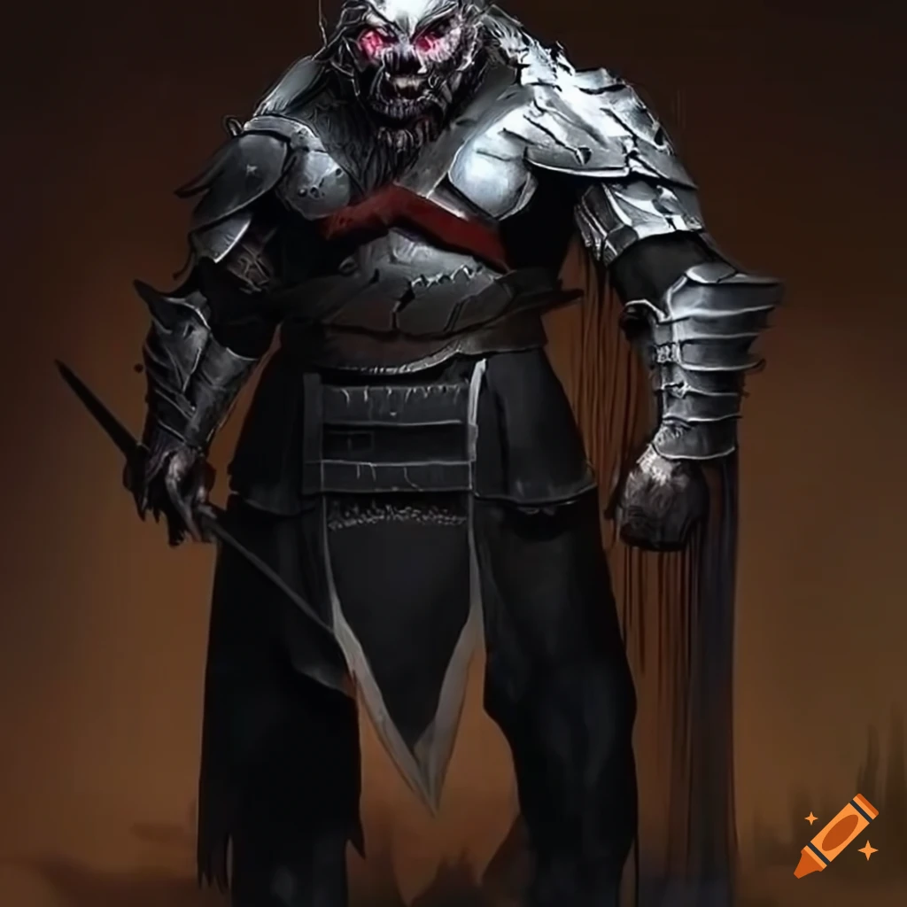 Monster warrior with one eye wielding a sword in the mountains on Craiyon