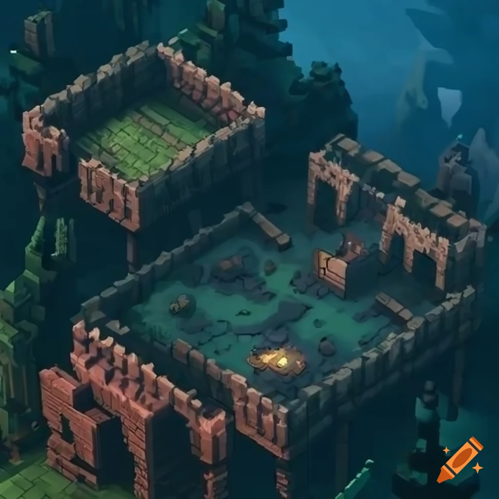 Forest ruins from above perspective for top-down fantasy rpg game on ...
