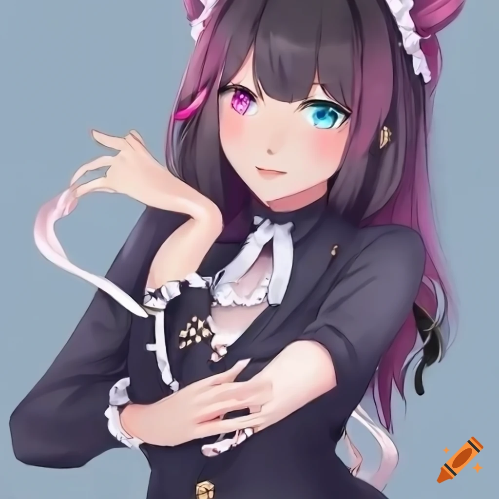 Image of a vtuber dressed as a stewardess and playing video games on Craiyon