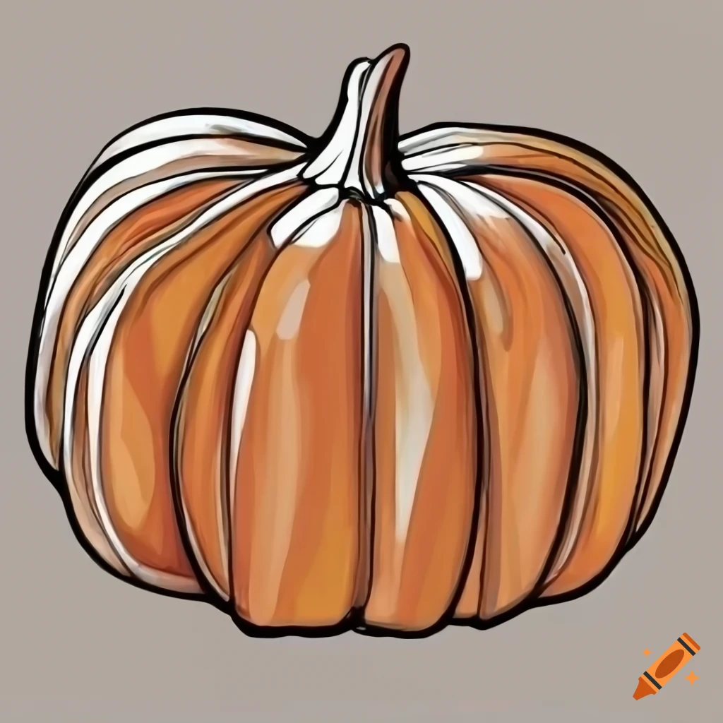 Line drawing of a pumpkin on Craiyon
