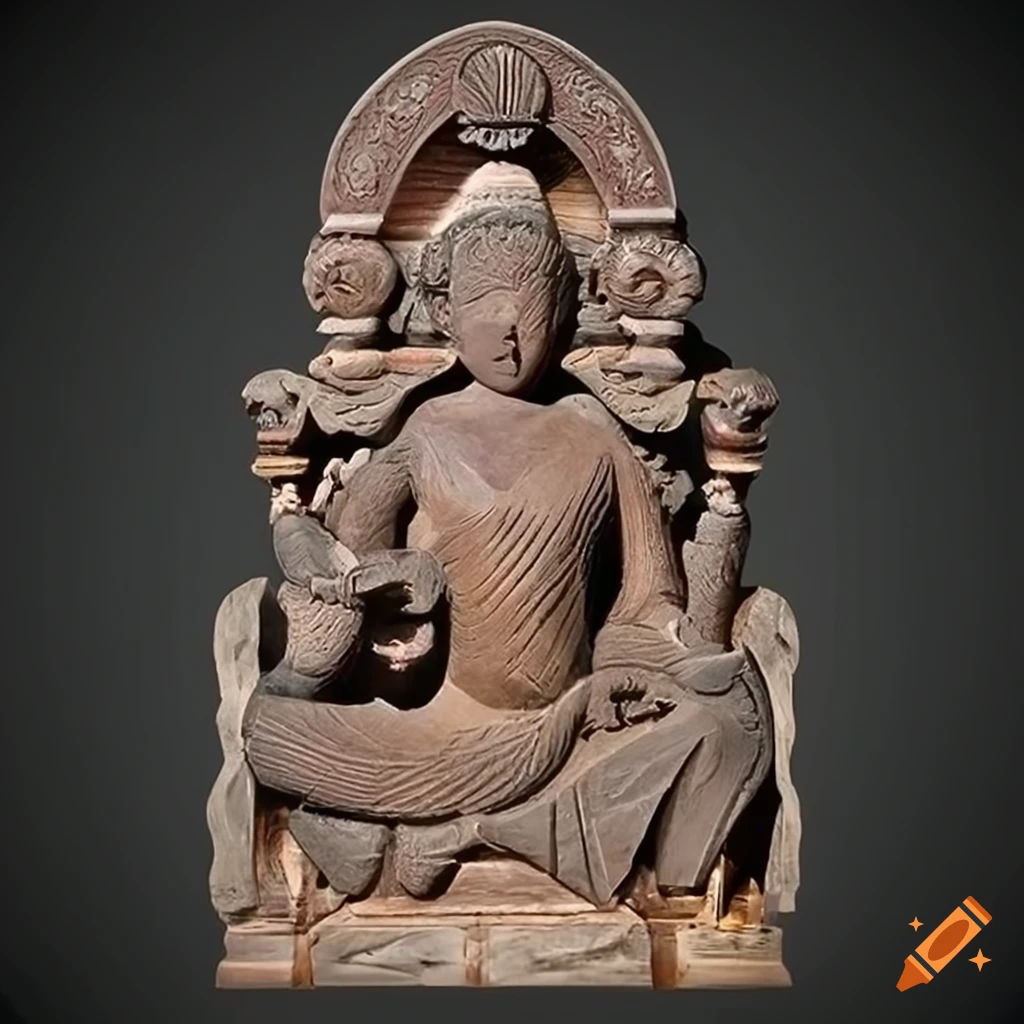 Detailed sculpture of gerudo sapphire in a mountain valley on Craiyon