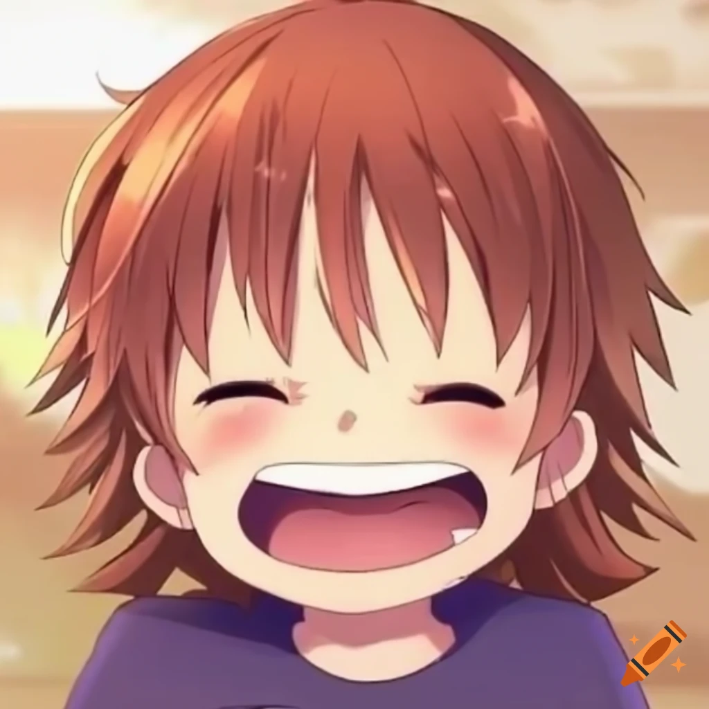 Anime kid with a unique and unpredictable laughter on Craiyon