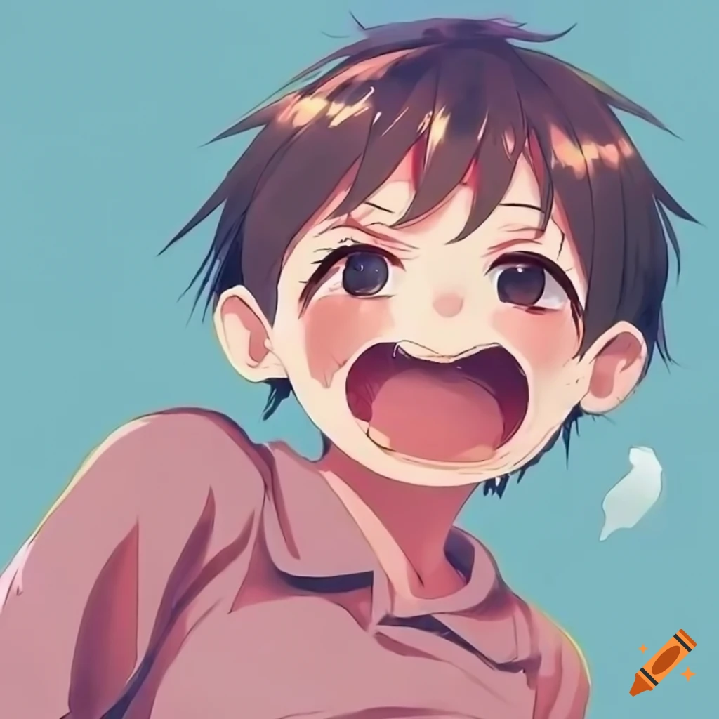 Adorable anime kid enjoying a tickle experience on Craiyon